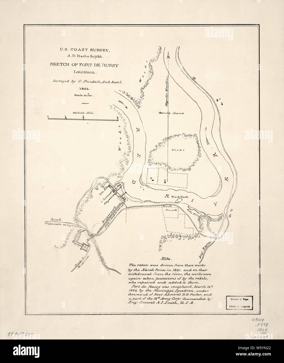 Civil War Maps 1614 Sketch of Fort De Russy Louisiana Rebuild and ...