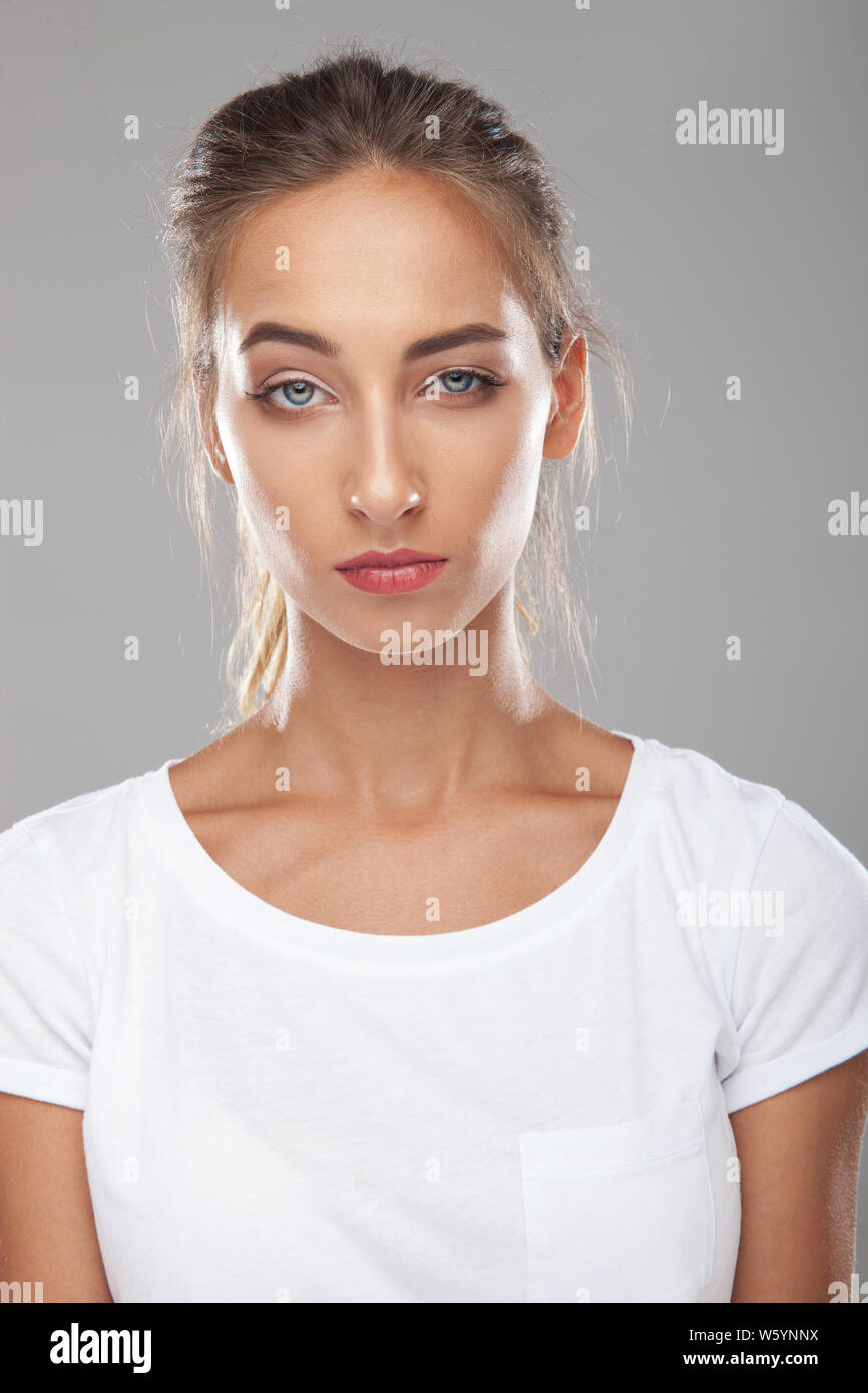 Woman doubtful eyebrow hi-res stock photography and images - Alamy