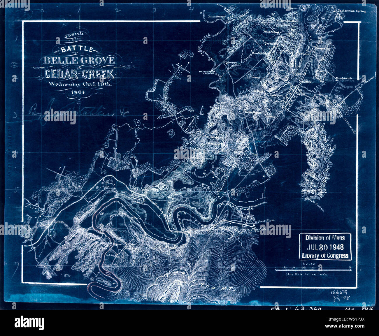 Civil War Maps 1634 Sketch of the battle of Belle Grove or Cedar Creek ...