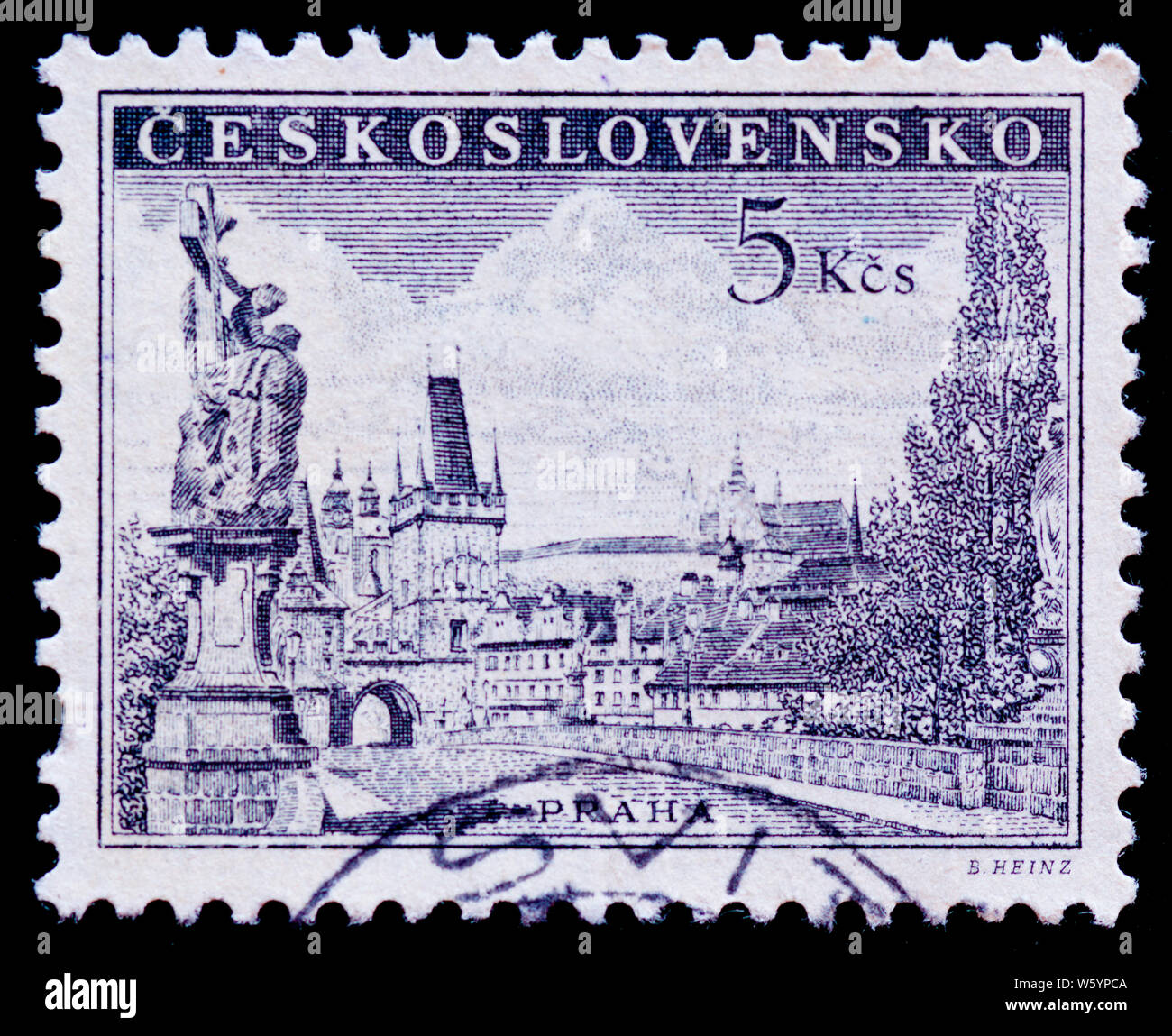 Czechoslovakia Postage Stamp - Prague, Charles Bridge Stock Photo - Alamy