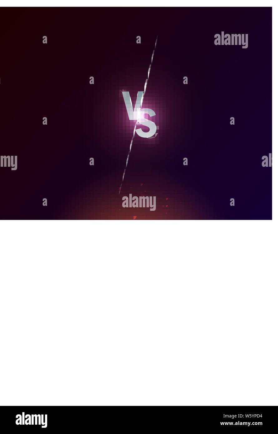 Blue neon versus logo vs letters for sports and fight competition ...