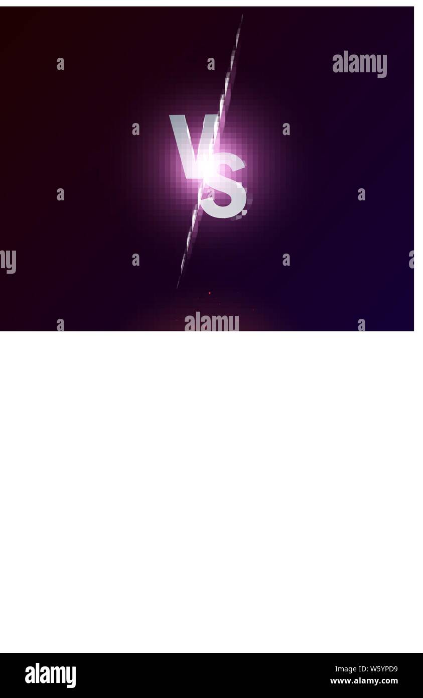 Blue neon versus logo vs letters for sports and fight competition ...