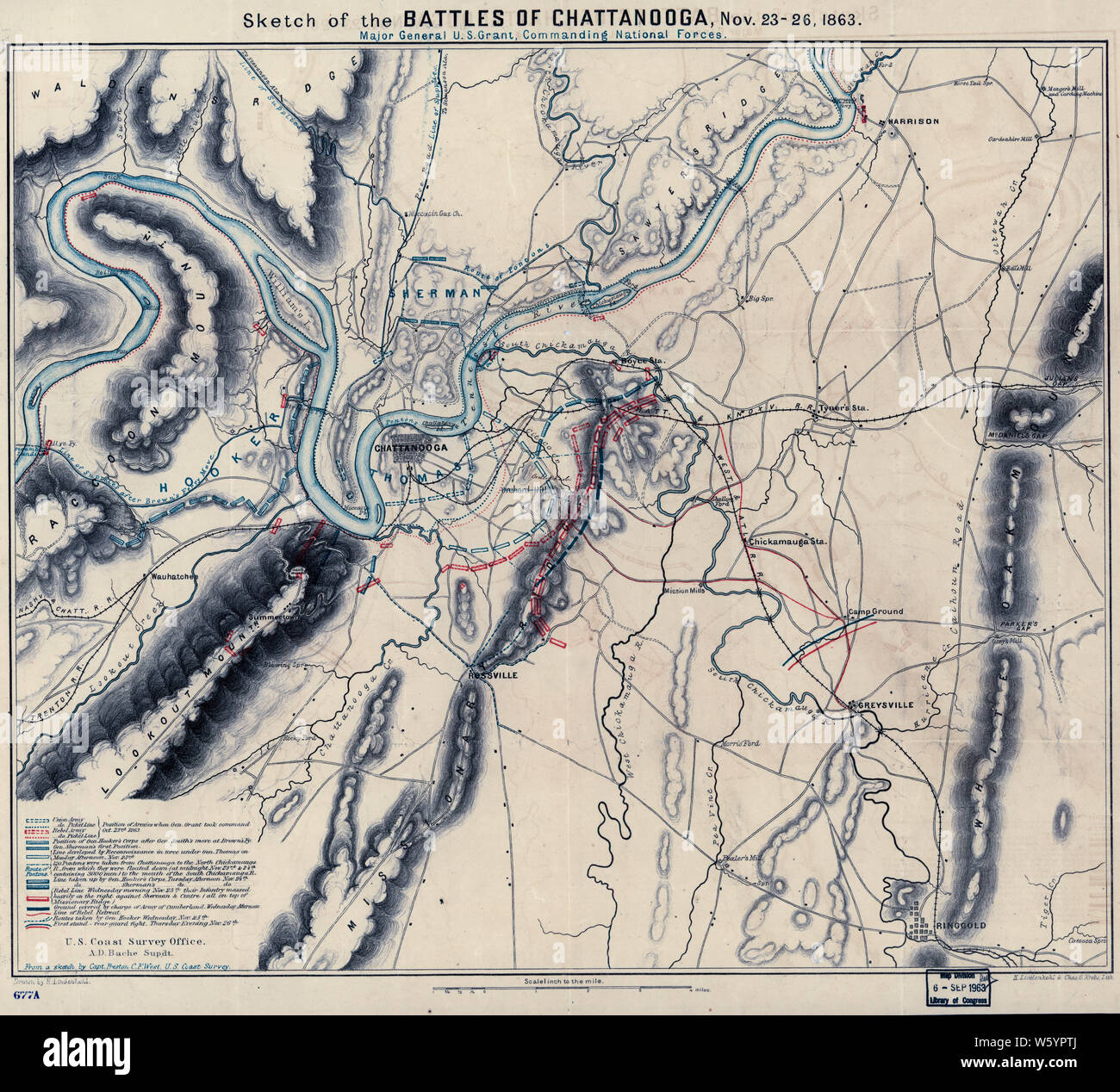 Civil War Maps 1648 Sketch of the battles of Chattanooga Nov 23-26 1863 ...