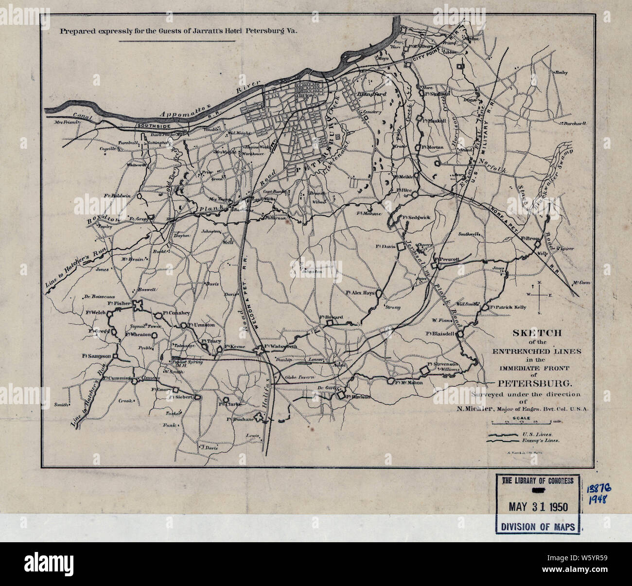 Civil War Maps 1655 Sketch of the entrenched lines in the immediate ...
