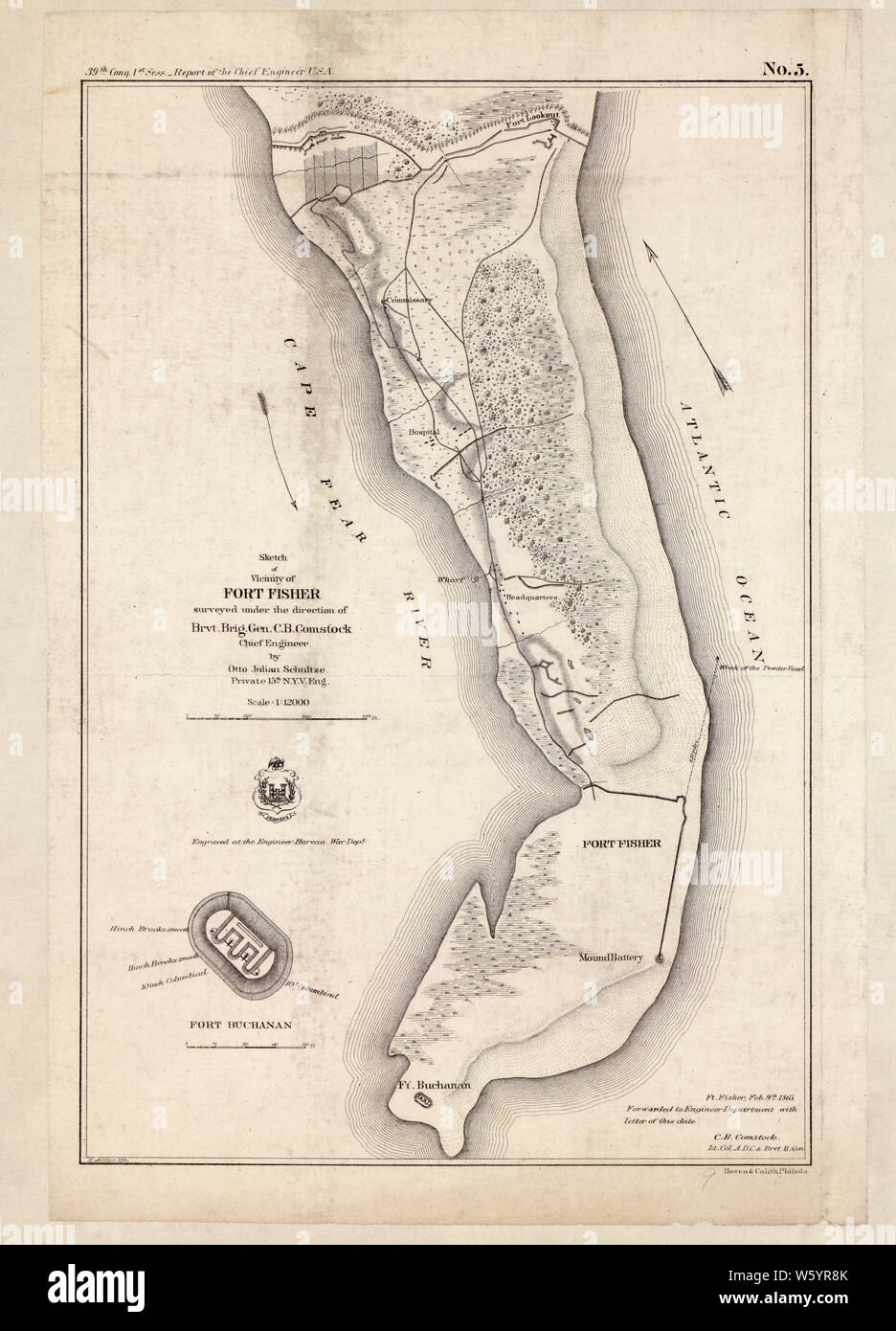 Civil War Maps 1666 Sketch of vicinity of Fort Fisher surveyed under ...