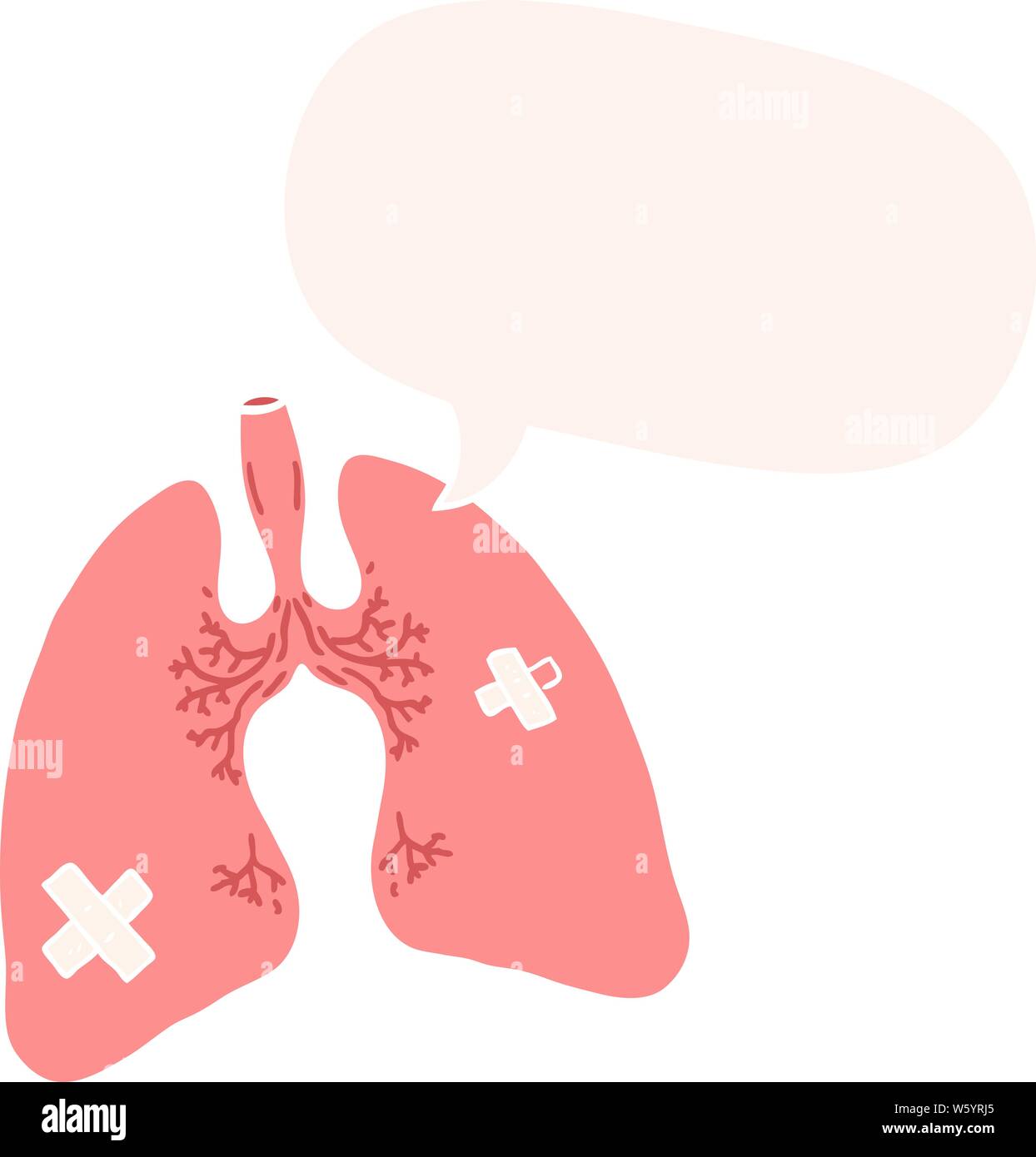 cartoon lungs with speech bubble in retro style Stock Vector Image ...
