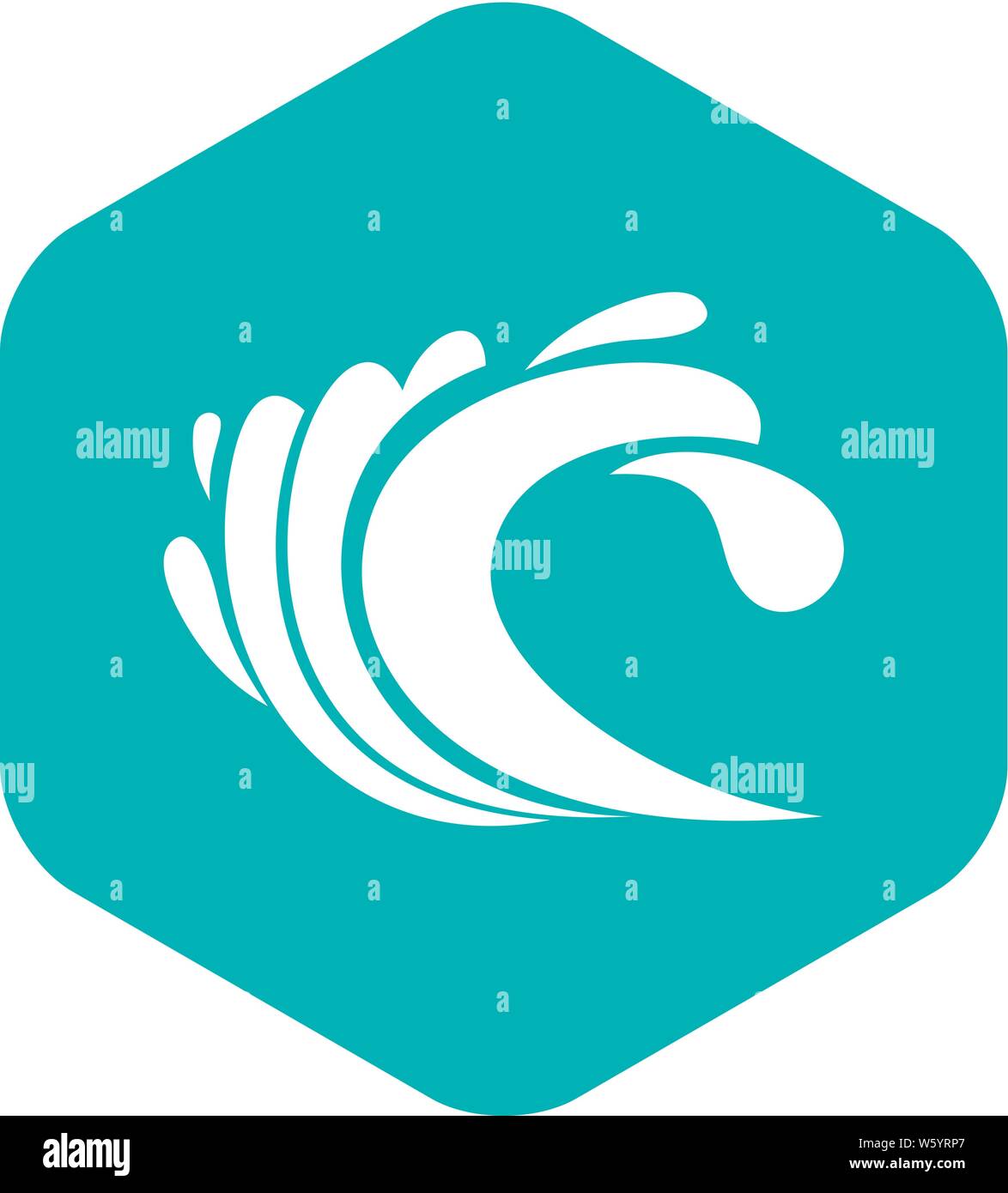 Wave icon, simple style Stock Vector Image & Art - Alamy