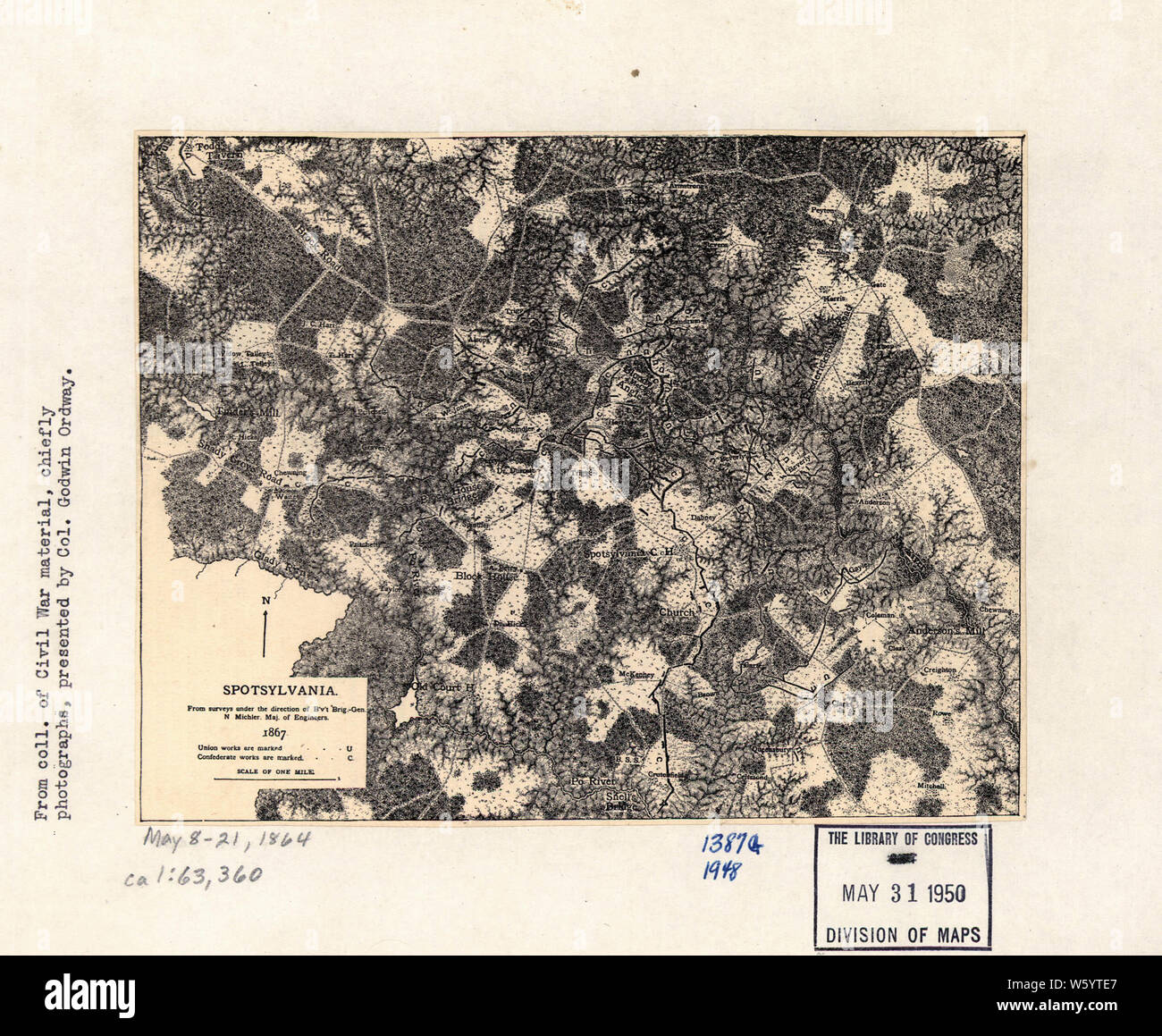 Civil War Maps 1700 Spotsylvania May 8-21 1864 Rebuild and Repair Stock ...