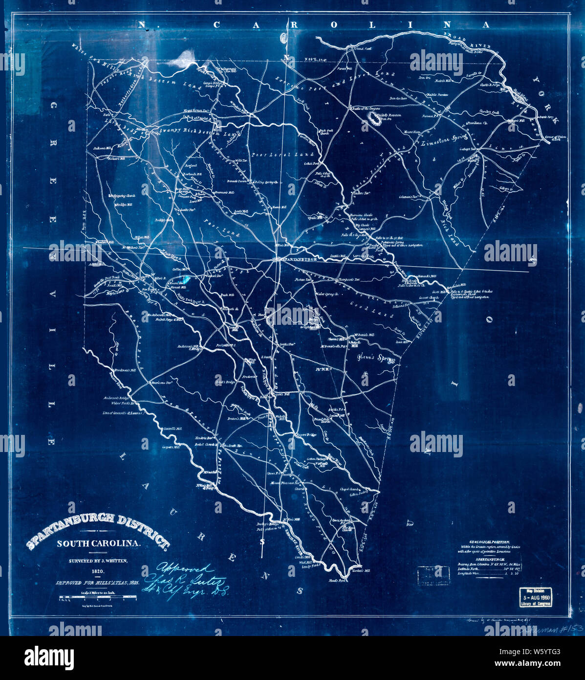 Civil War Maps 1699 Spartanburgh District South Carolina Inverted ...