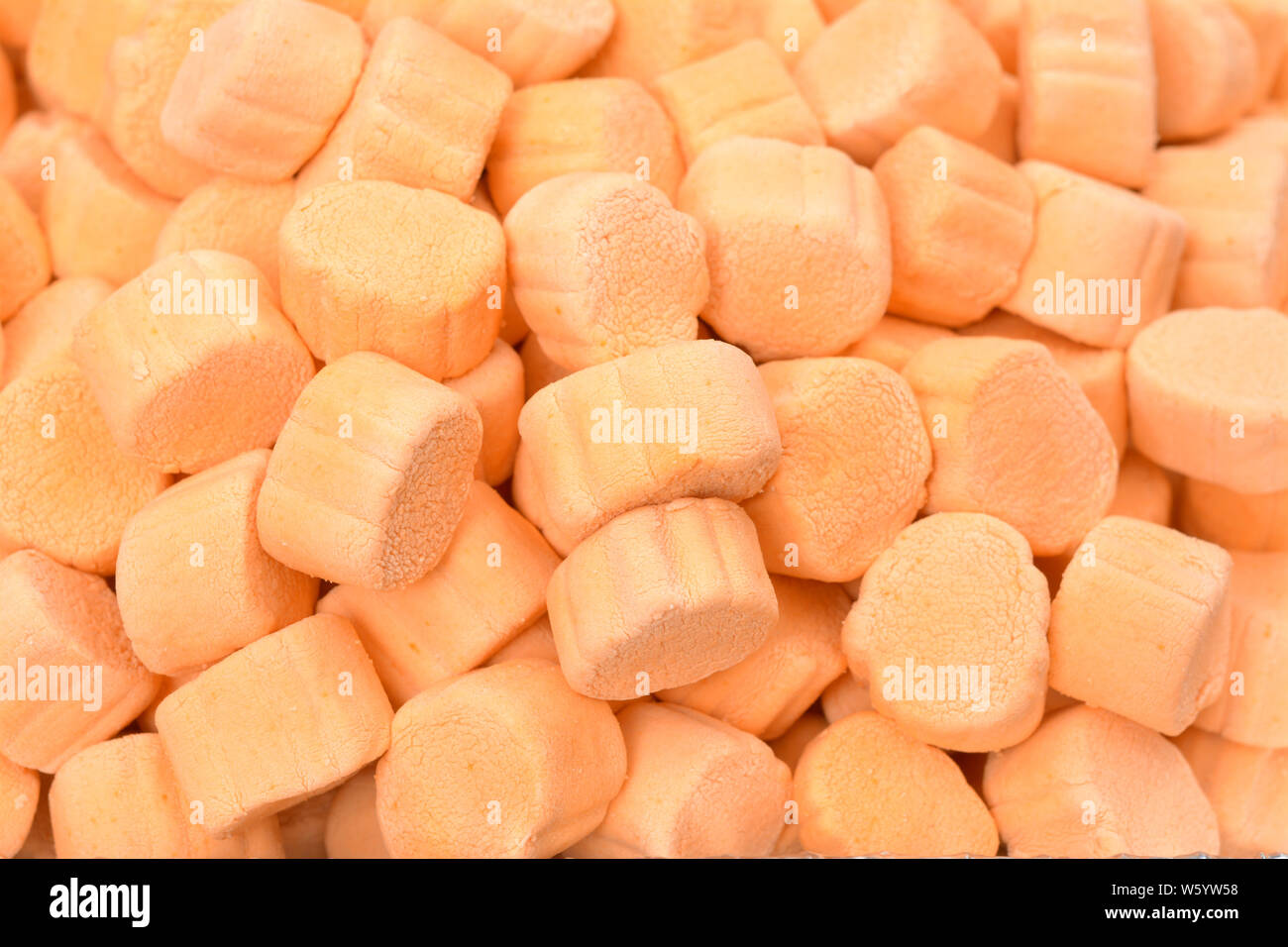 orange marshmallow for background and texture Stock Photo - Alamy