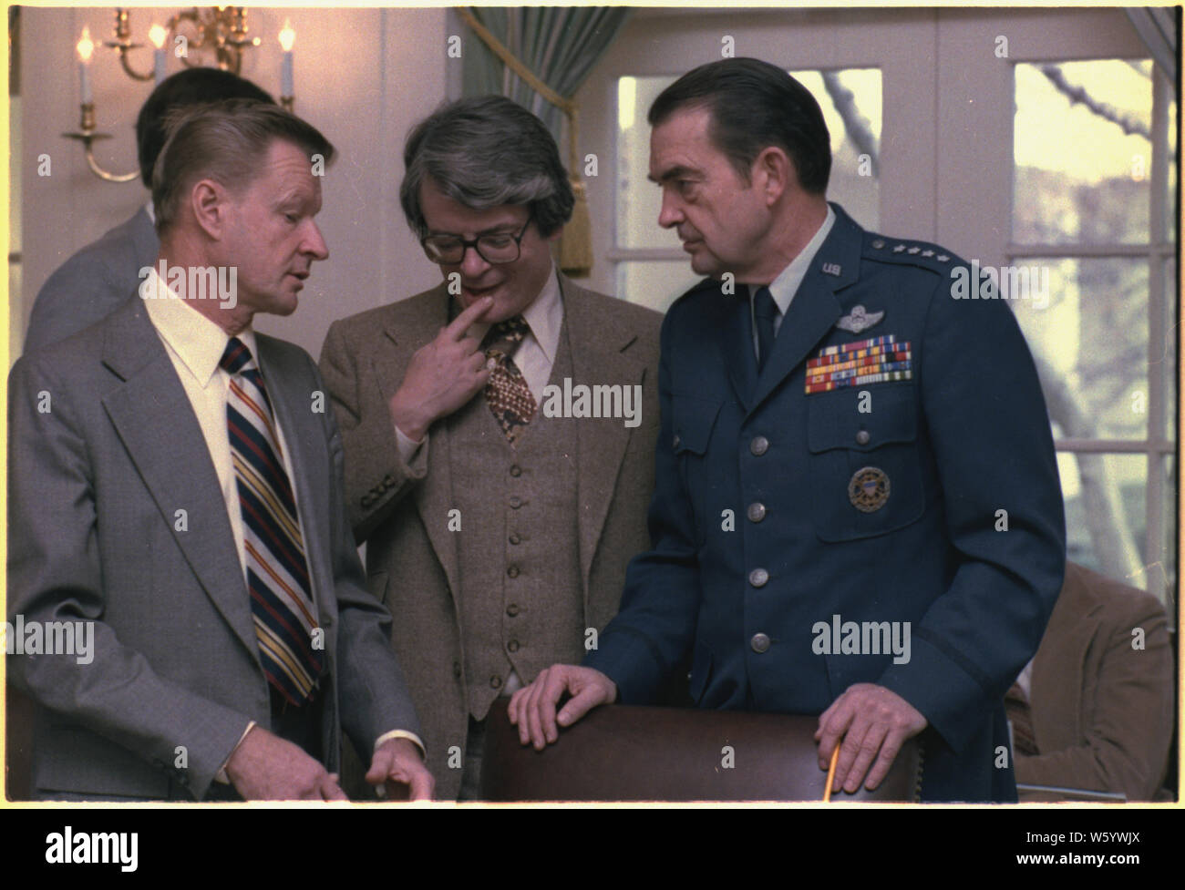 Zbigniew Brzezinski, David Aaron and General David Jones Stock Photo ...
