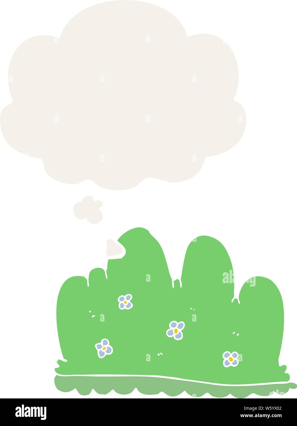cartoon hedge with thought bubble in retro style Stock Vector Image ...