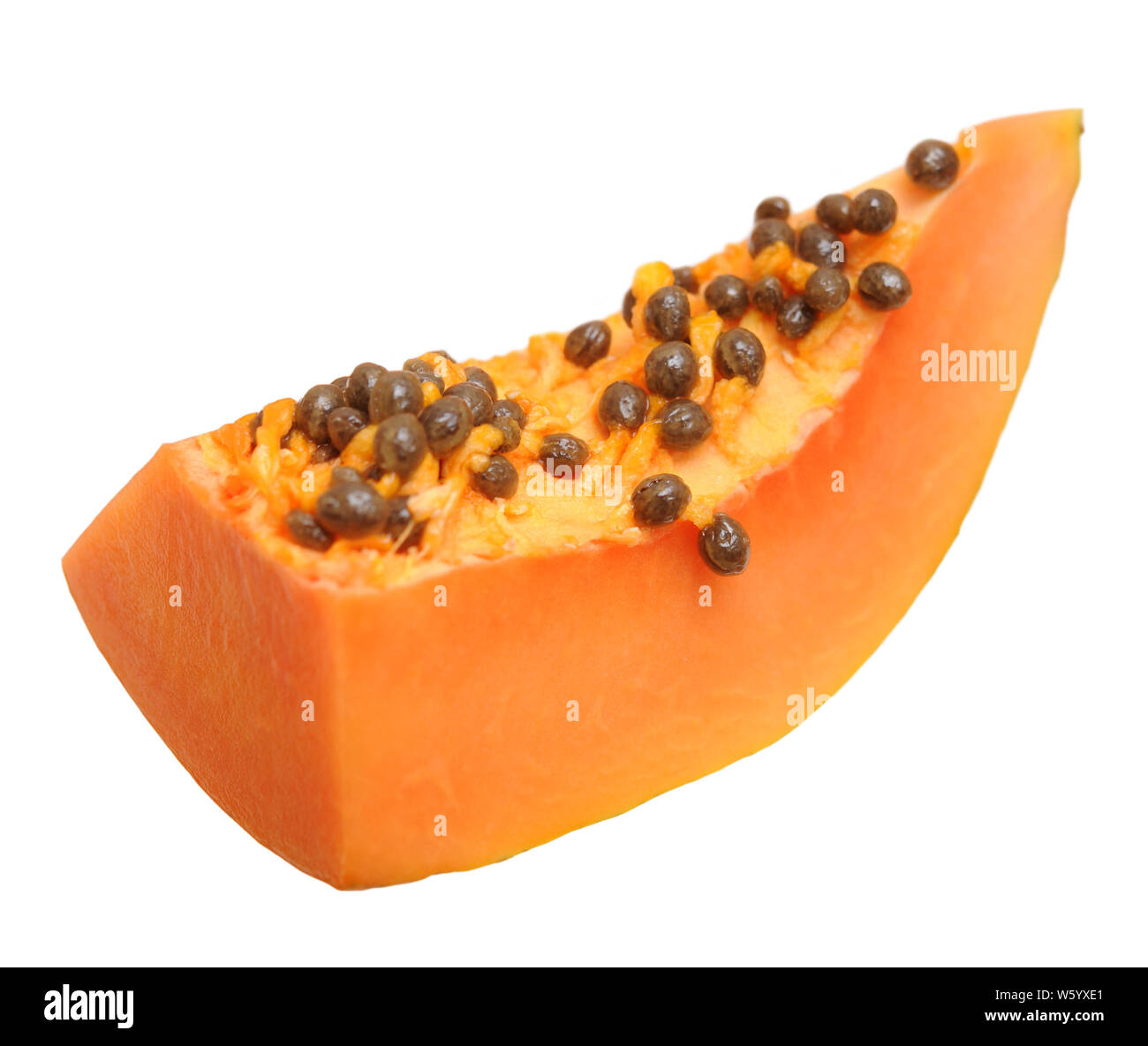 a piece ripe papaya isolated on white background Stock Photo - Alamy