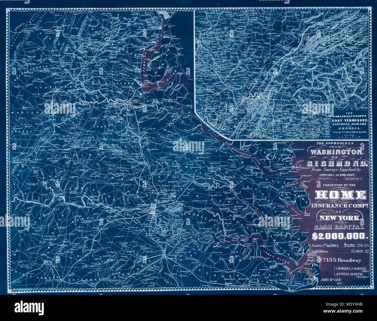 Civil War Maps 1724 The approaches from Washington to Richmond Inverted ...