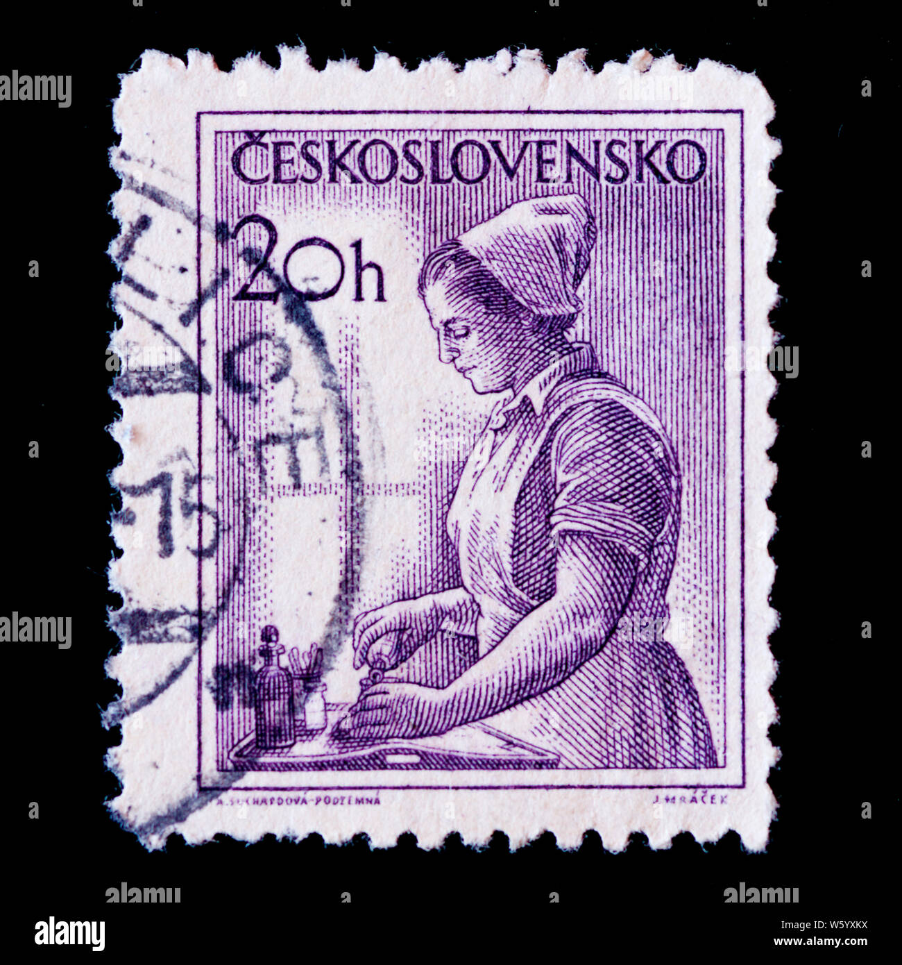 Czechoslovakia Postage Stamp - Nurse Stock Photo - Alamy