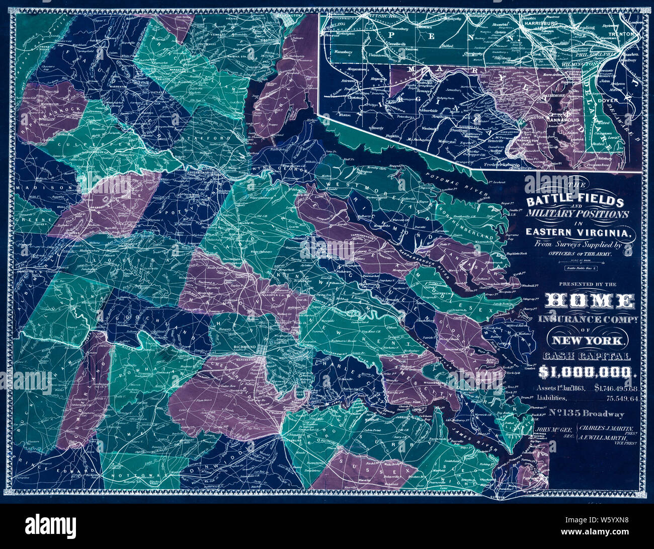 Civil War Maps 1730 The battle fields and military positions in eastern ...