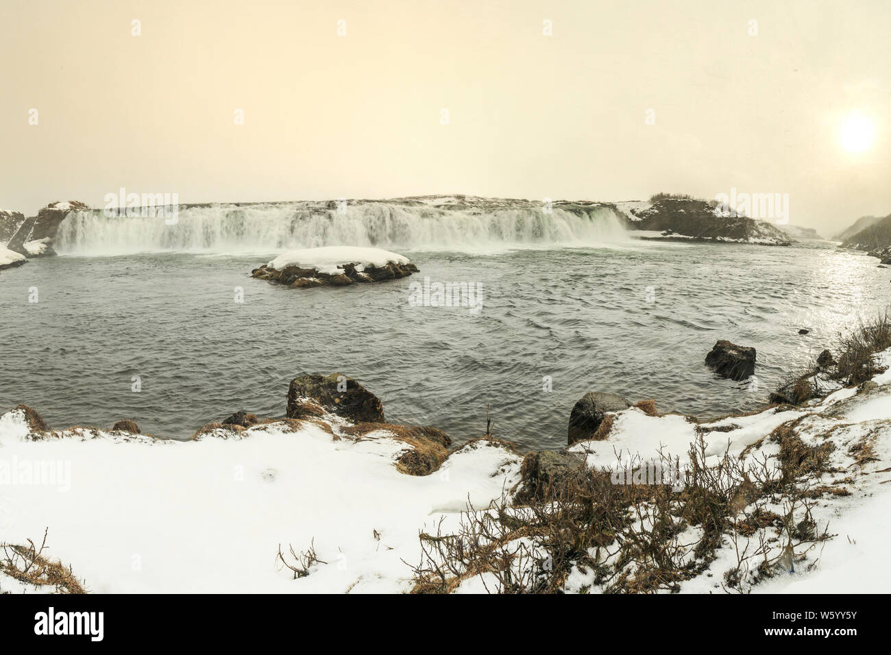 Iceland landmark the Faxafoss waterfalls along the Golden Circle route ...