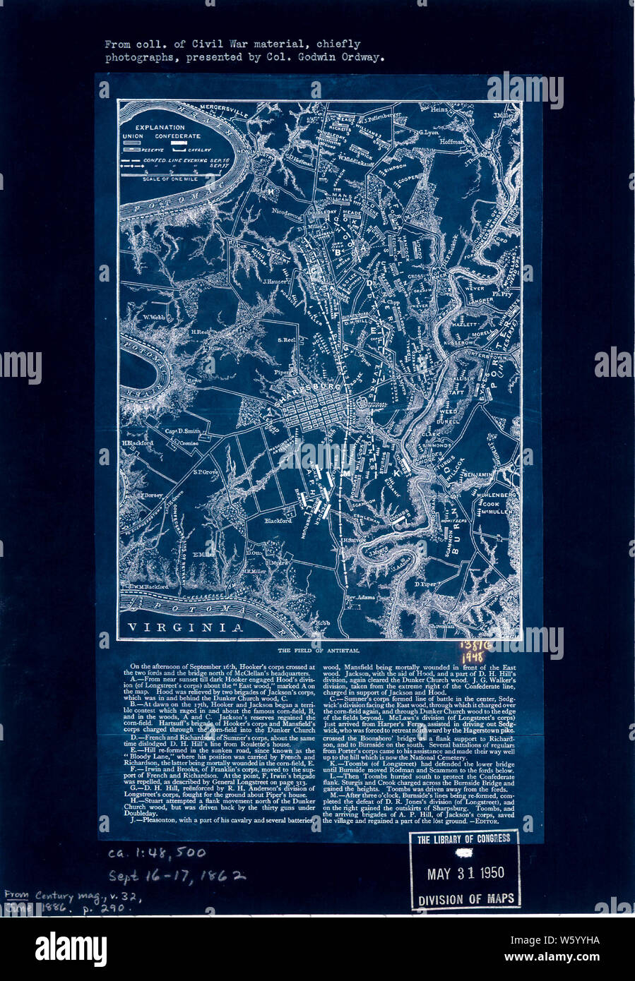 Civil War Maps 1764 The field of Antietam Inverted Rebuild and Repair ...