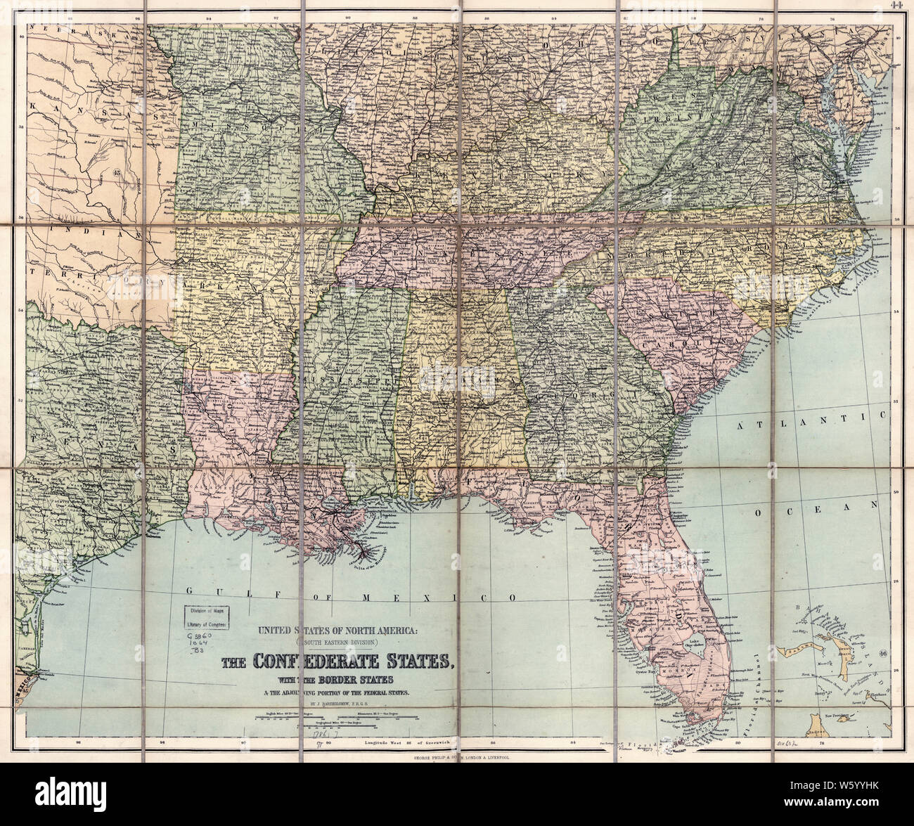 Civil War Maps 1760 The Confederate states with the border states the ...