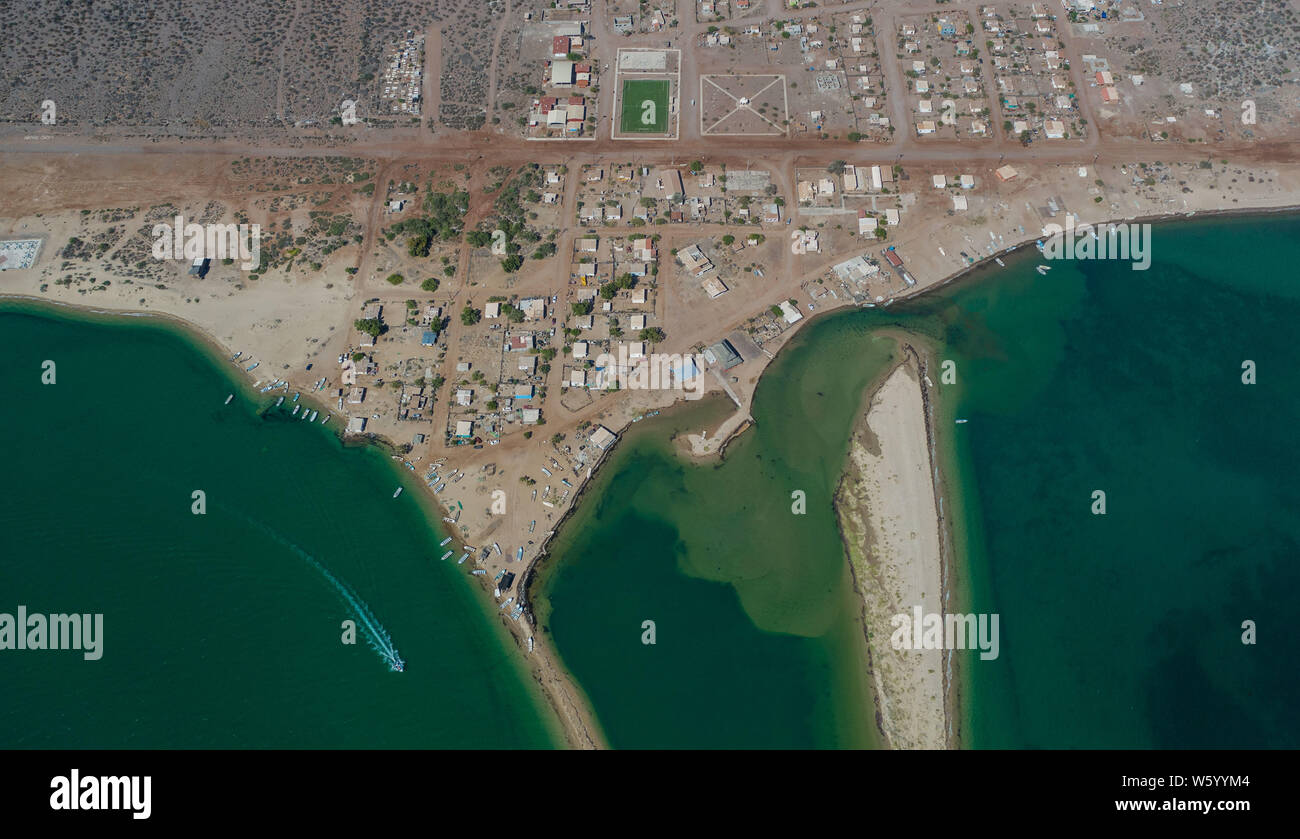 Aerial view of the community of Punta Chueca where the population of ...