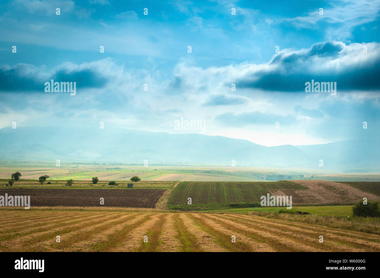 Open field landscape from Romania Stock Photo - Alamy