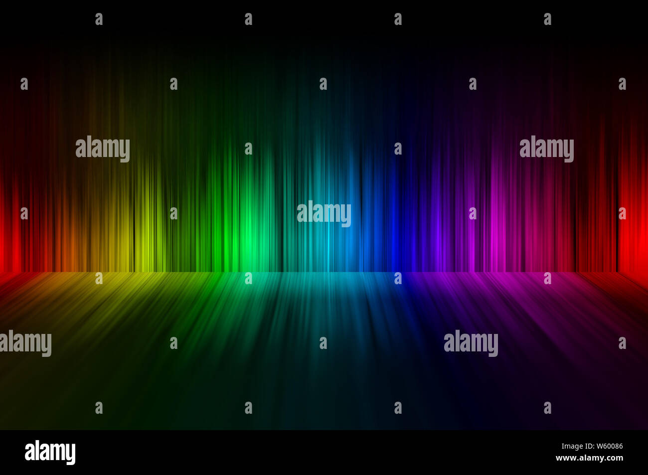 Full spectrum rainbow with reflection Stock Photo - Alamy