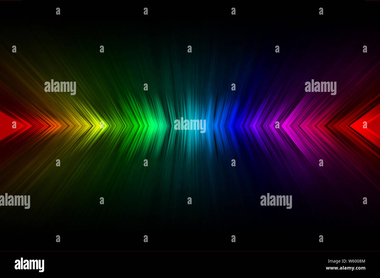Full spectrum rainbow arrows pointing towards the center Stock Photo ...