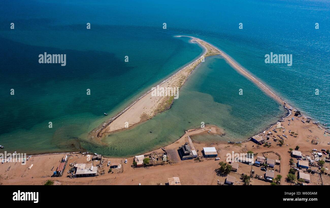 Aerial view of the community of Punta Chueca where the population of ...