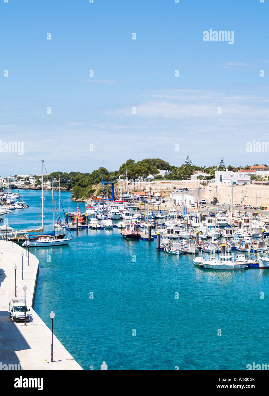 The harbour of Ciutadella de Menorca on a beautiful sunny day Stock ...