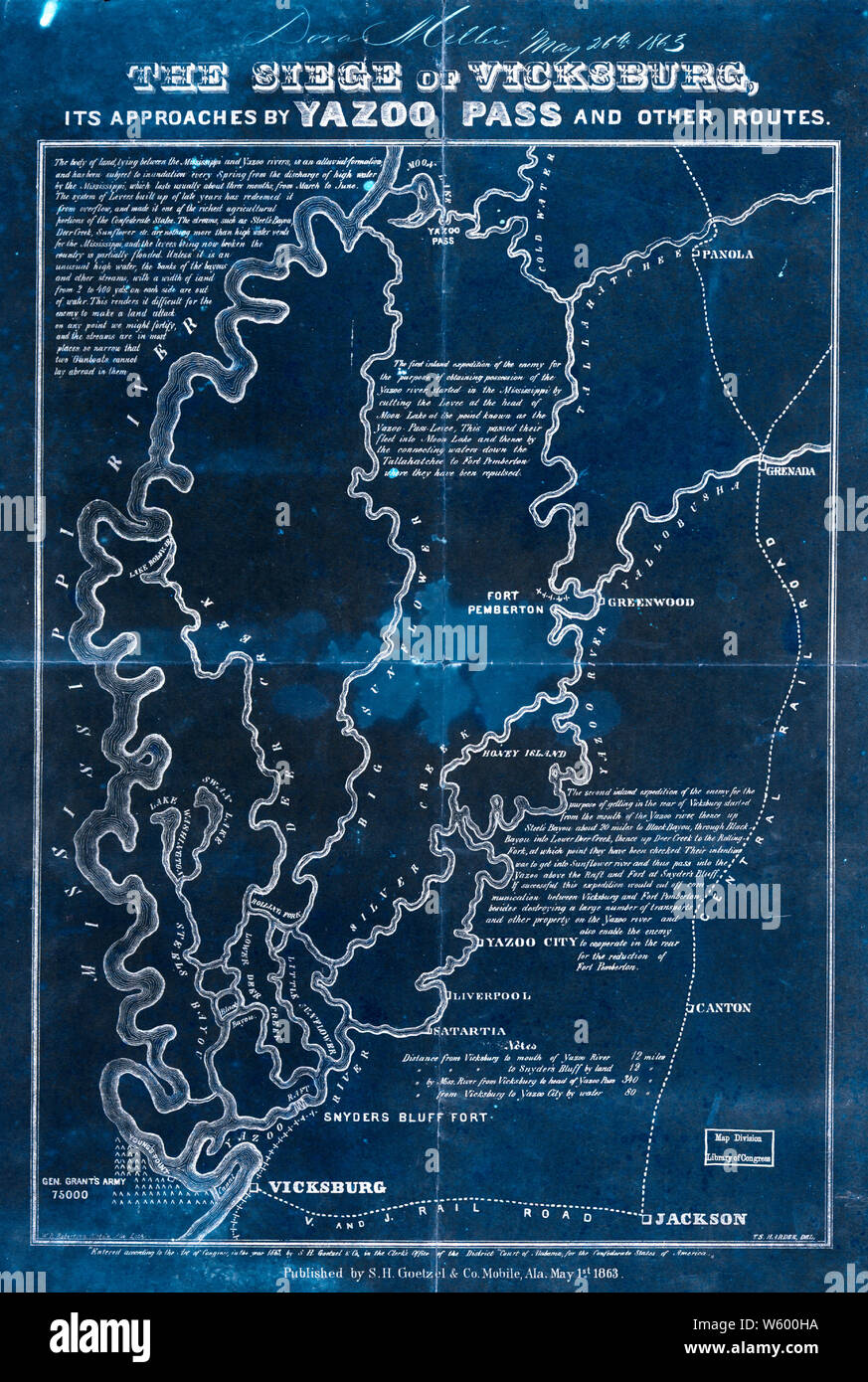 Civil War Maps 1803 The siege of Vicksburg its approaches by Yazoo Pass ...