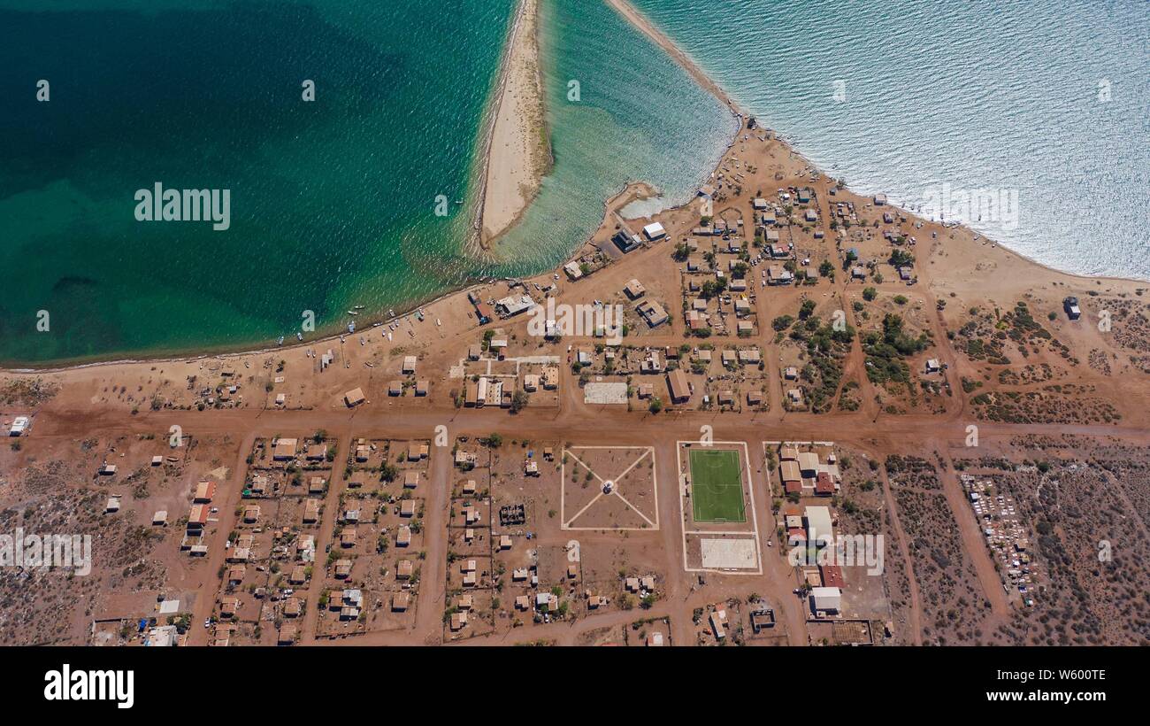 Aerial view of the community of Punta Chueca where the population of ...