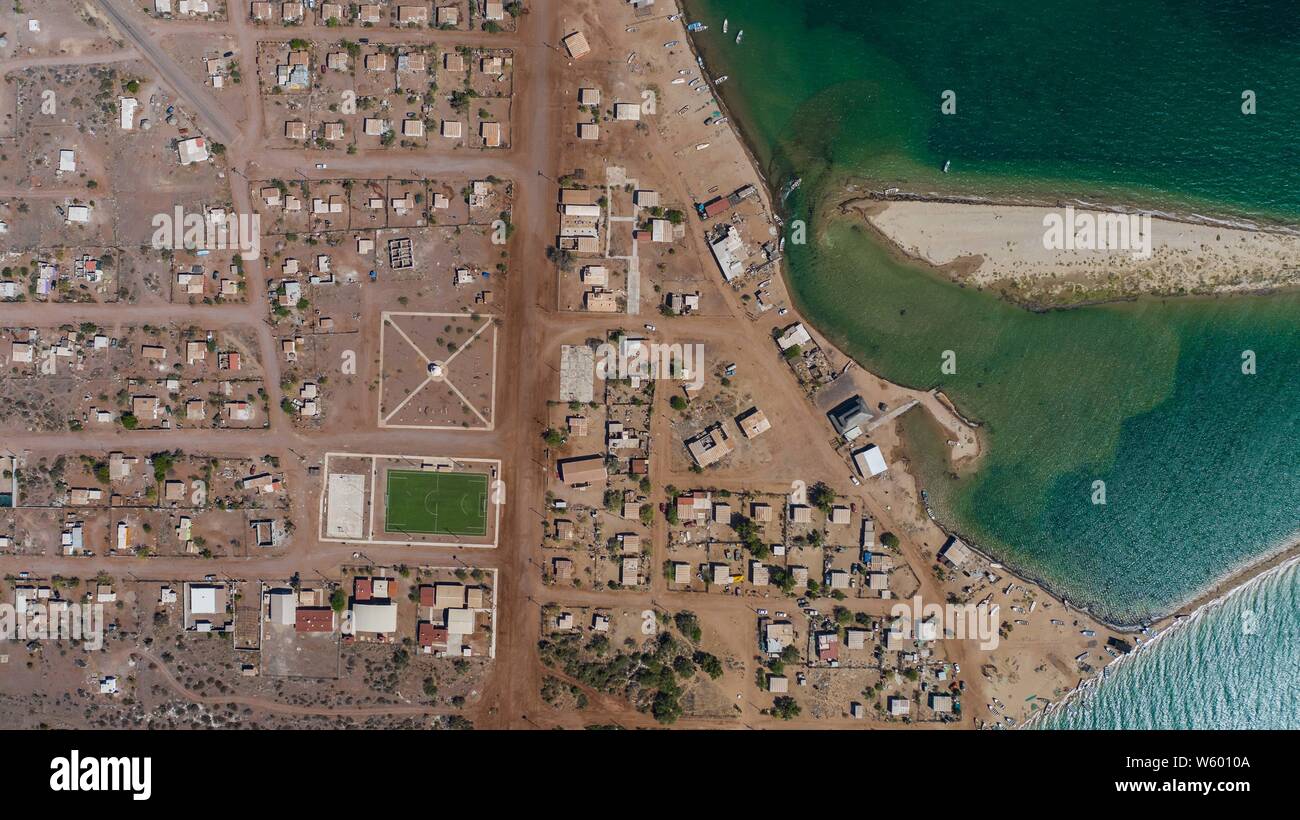 Aerial view of the community of Punta Chueca where the population of ...