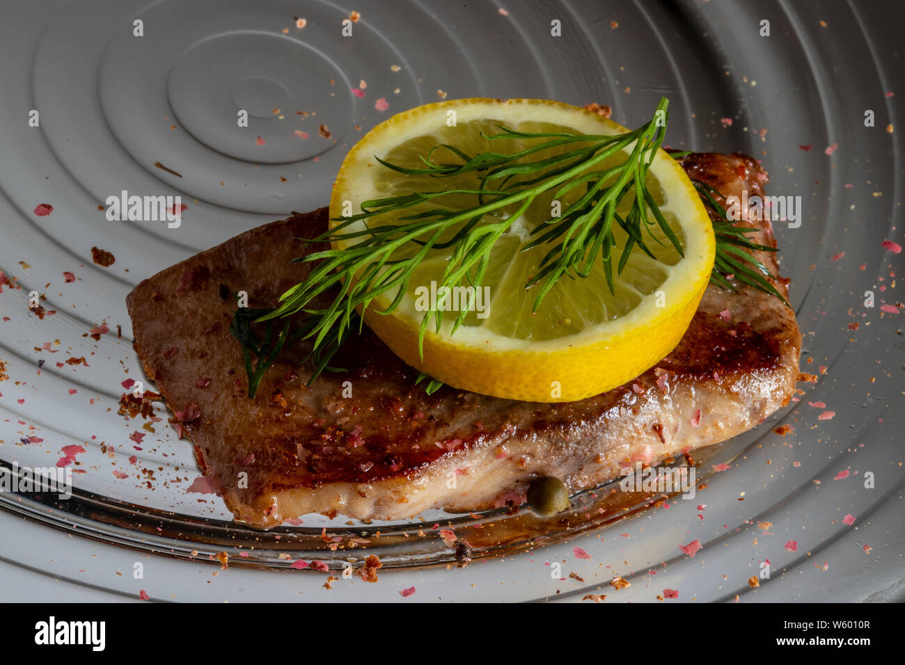 catfish with green pepper and green dill shaft Stock Photo - Alamy