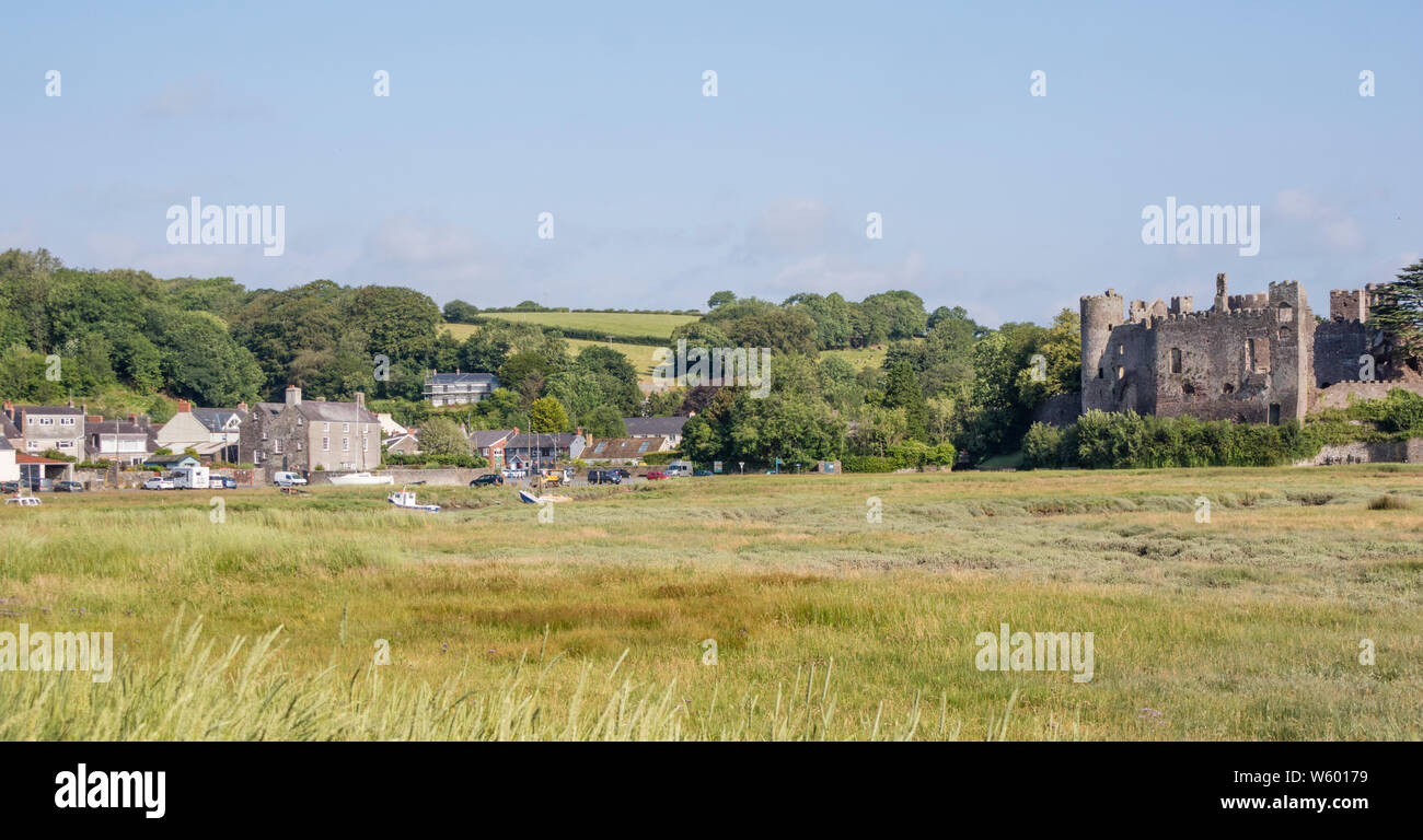 Laugharne (Welsh: Talacharn) on the Taf estuary, Laugharne ...