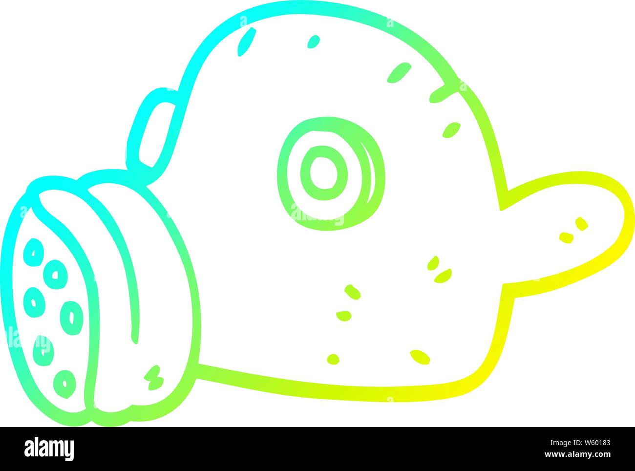 cold gradient line drawing of a cartoon gas mask Stock Vector Image ...