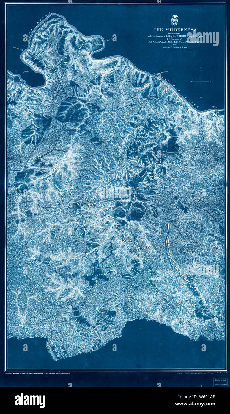 Civil War Maps 1820 The Wilderness 1864 Inverted Rebuild and Repair ...