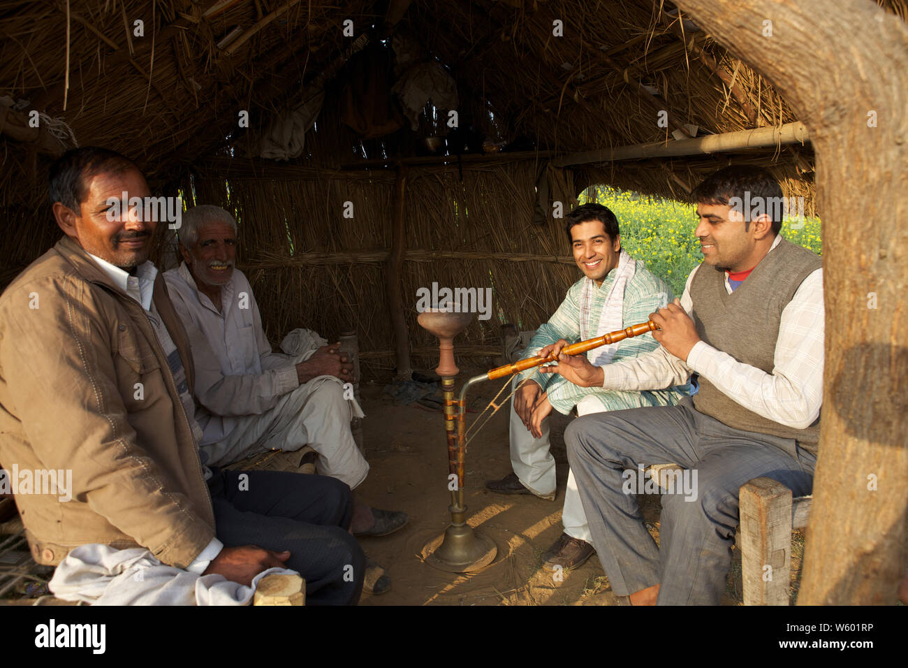 Indian rural old man sitting hi-res stock photography and images - Alamy