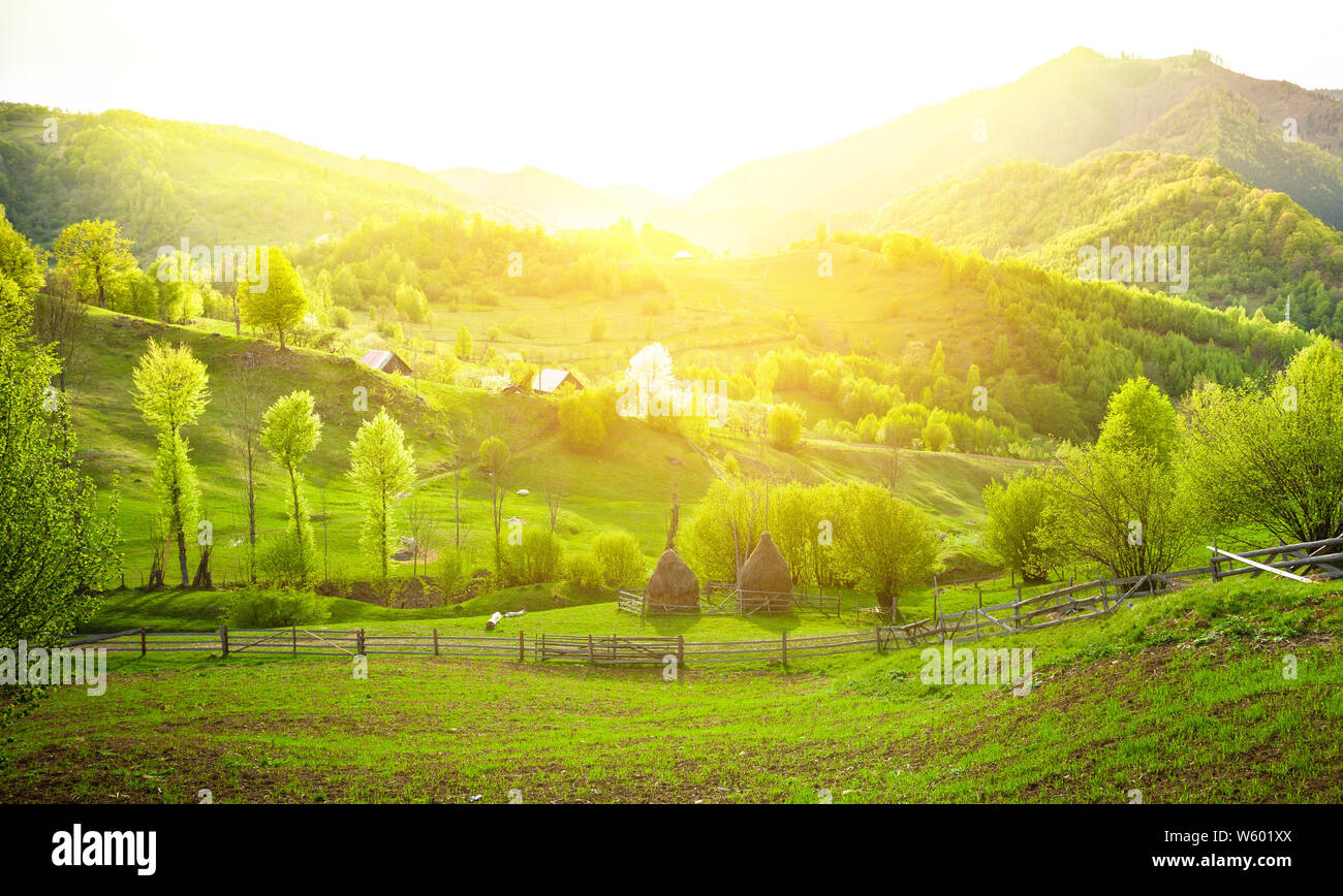 Beautiful simple landscape in rural Romania Stock Photo - Alamy