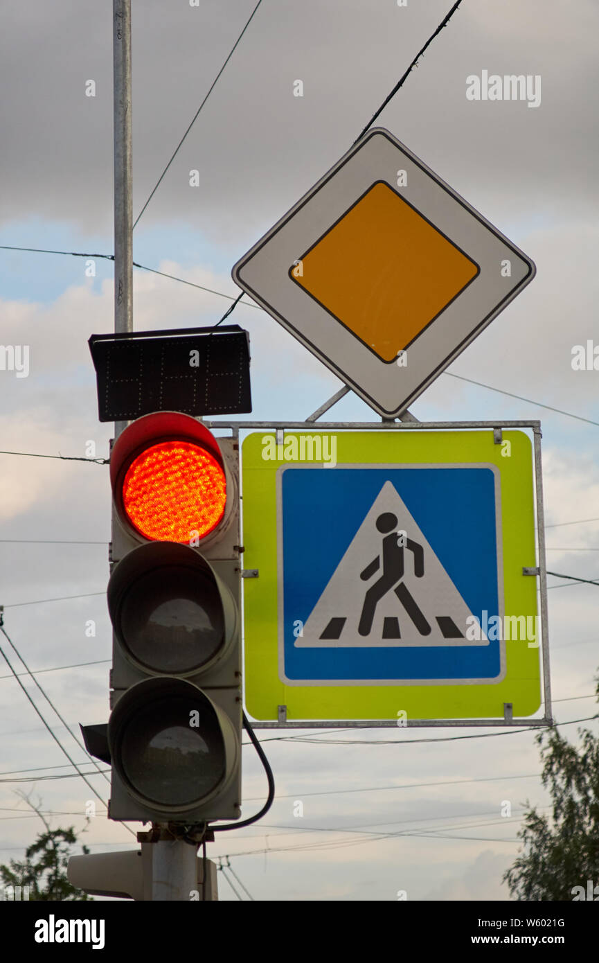 Pedestrian Crossing Traffic Light Crosswalk Sign Hi res Stock