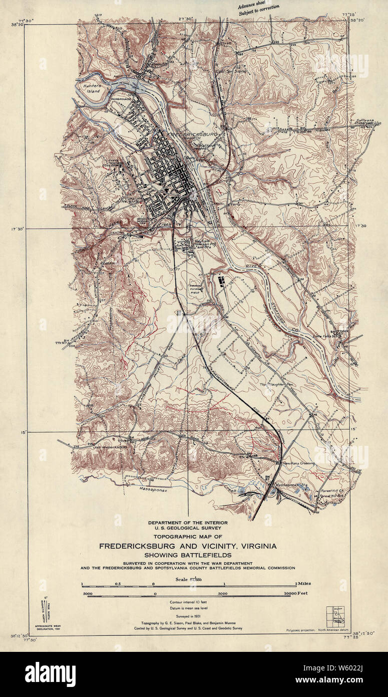 Map Of Fredericksburg And Vicinty Fredericksburg, Virginia