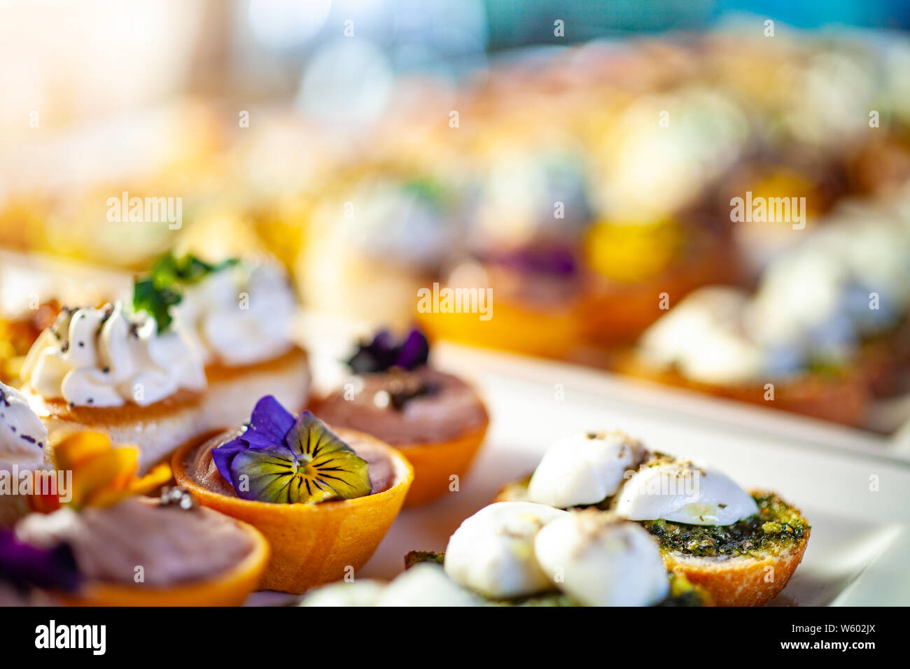 Beautifuly designed appetizer plate close-up Stock Photo - Alamy