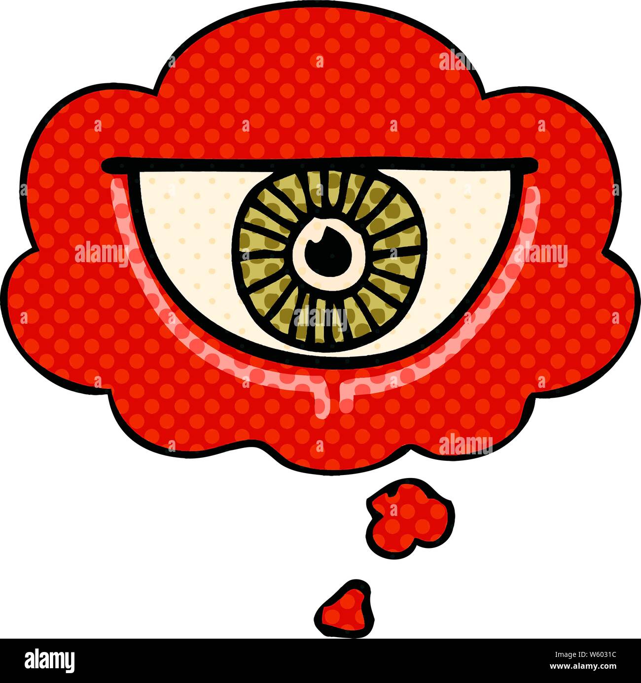 cartoon eye symbol with thought bubble in comic book style Stock Vector ...