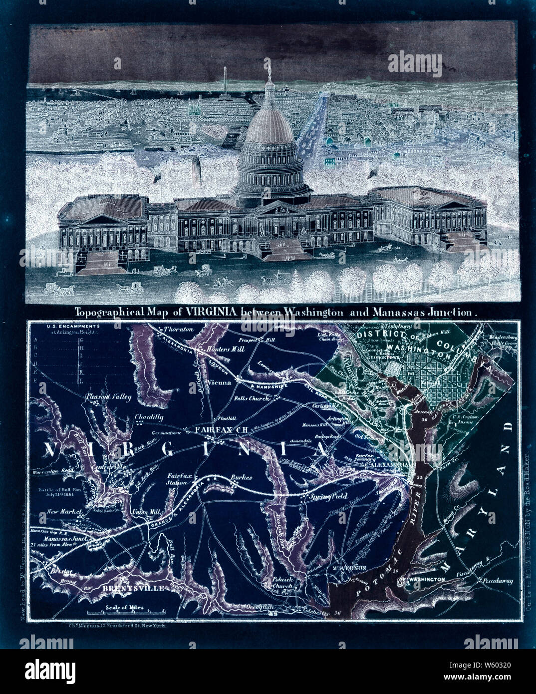 Civil War Maps 1842 Topographical map of Virginia between Washington ...