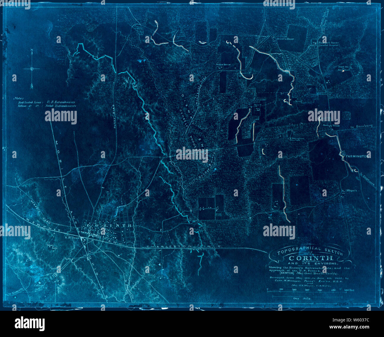 Civil War Maps 1847 Topographical sketch of Corinth Mississippi and its ...