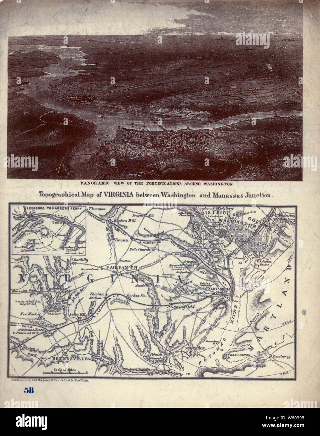 Civil War Maps 1843 Topographical map of Virginia between Washington ...