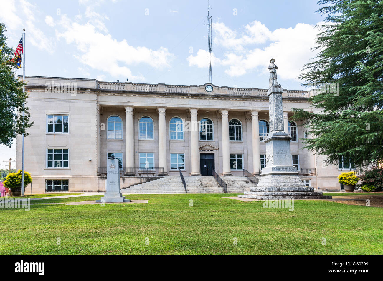 RUTHERFORD, NC, USA-27 JULY 19: Historic (1925-26) Courthouse, a 2 ...