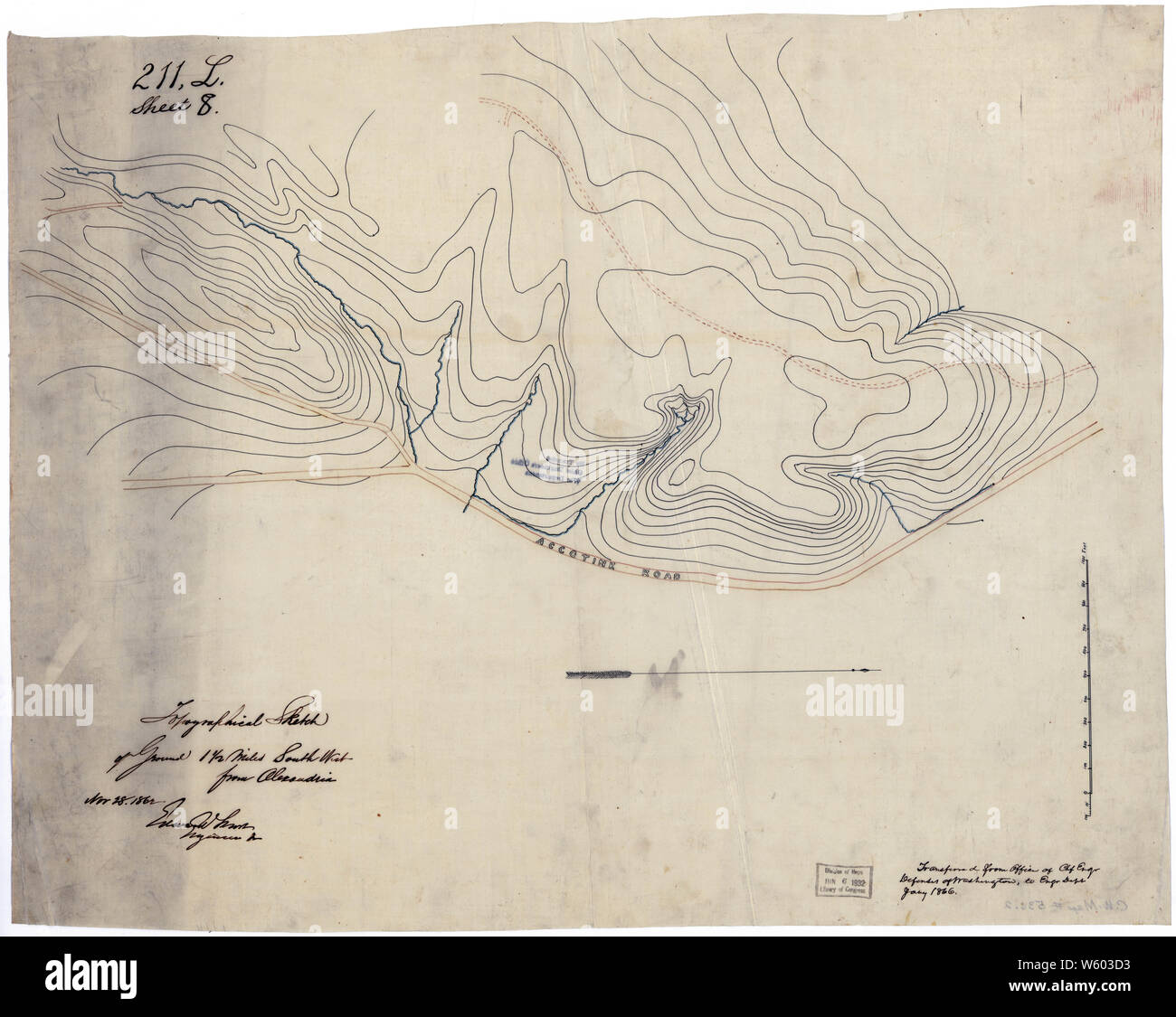 Civil War Maps 1849 Topographical sketch of ground 1 1 2 miles south ...