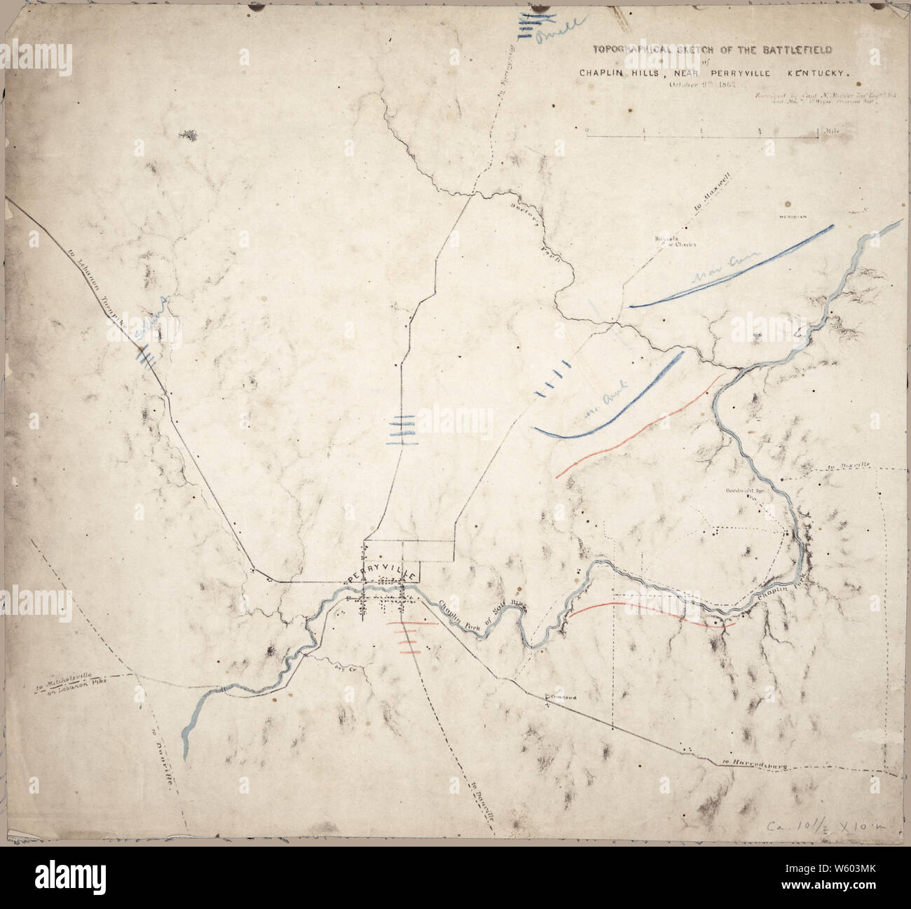 Civil War Maps 1855 Topographical sketch of the battlefield of Chaplin ...