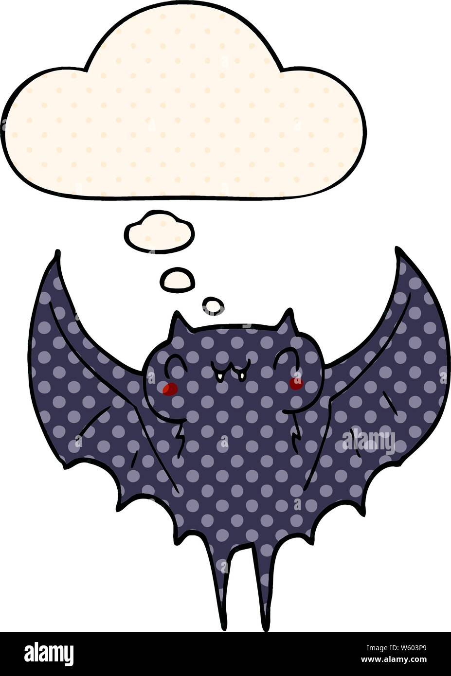 cartoon bat with thought bubble in comic book style Stock Vector Image ...