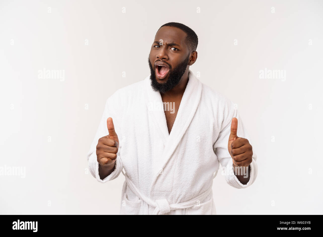 Portrait Of Happy Afroamerican Handsome Bearded Man Laughing And